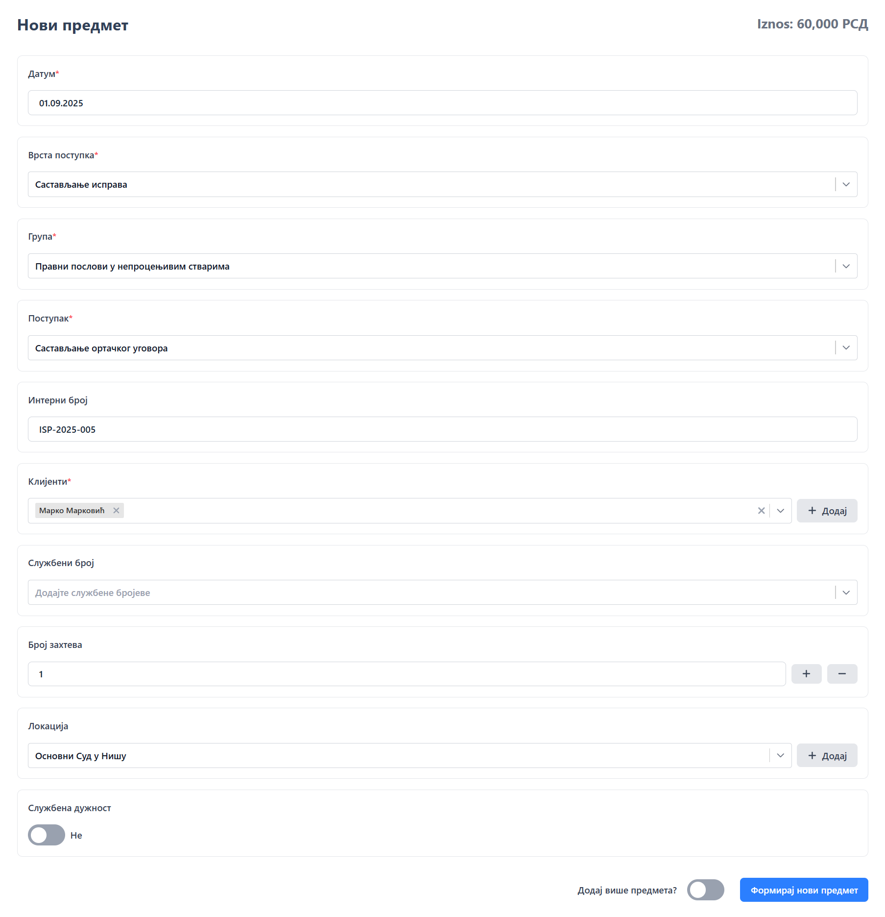 Advokatska Tarifa - Digitalna Aplikacija za Obračun Advokatskih ...